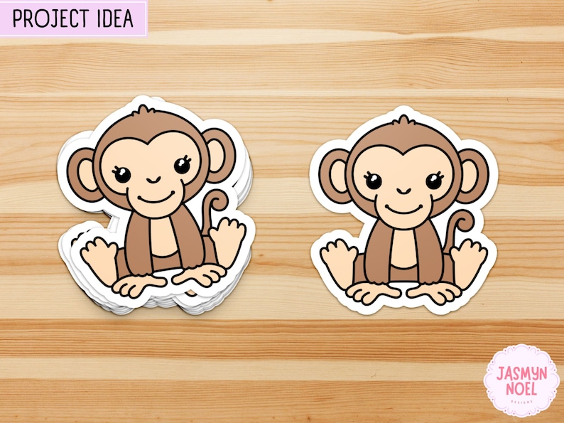 Cute Monkey SVG Cut File, Chimpanzee Clipart, Chimp PNG, Ape Vector ...