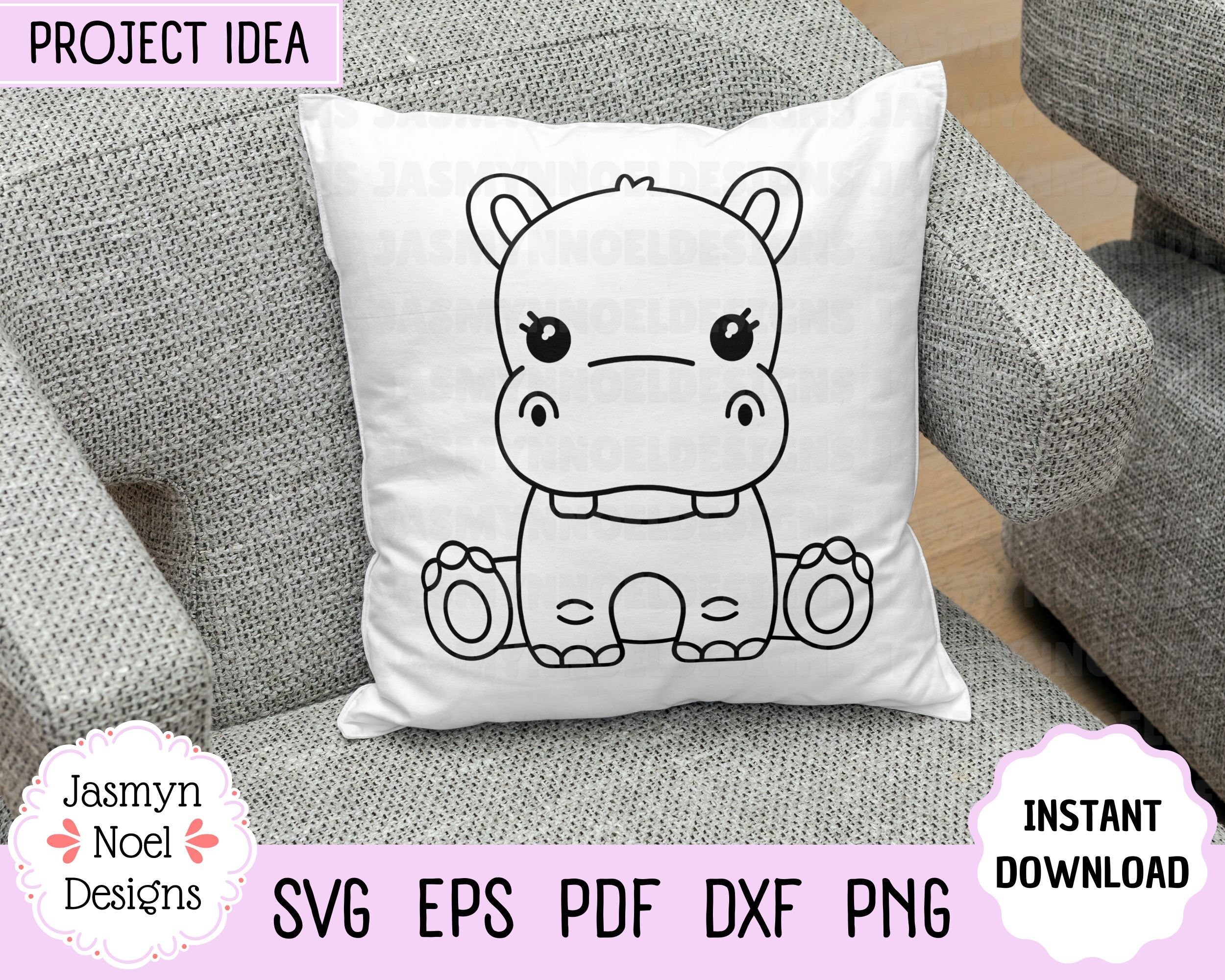 Hippo Hippopotamus Outline Line Art SVG Laser Cut File PNG - Etsy