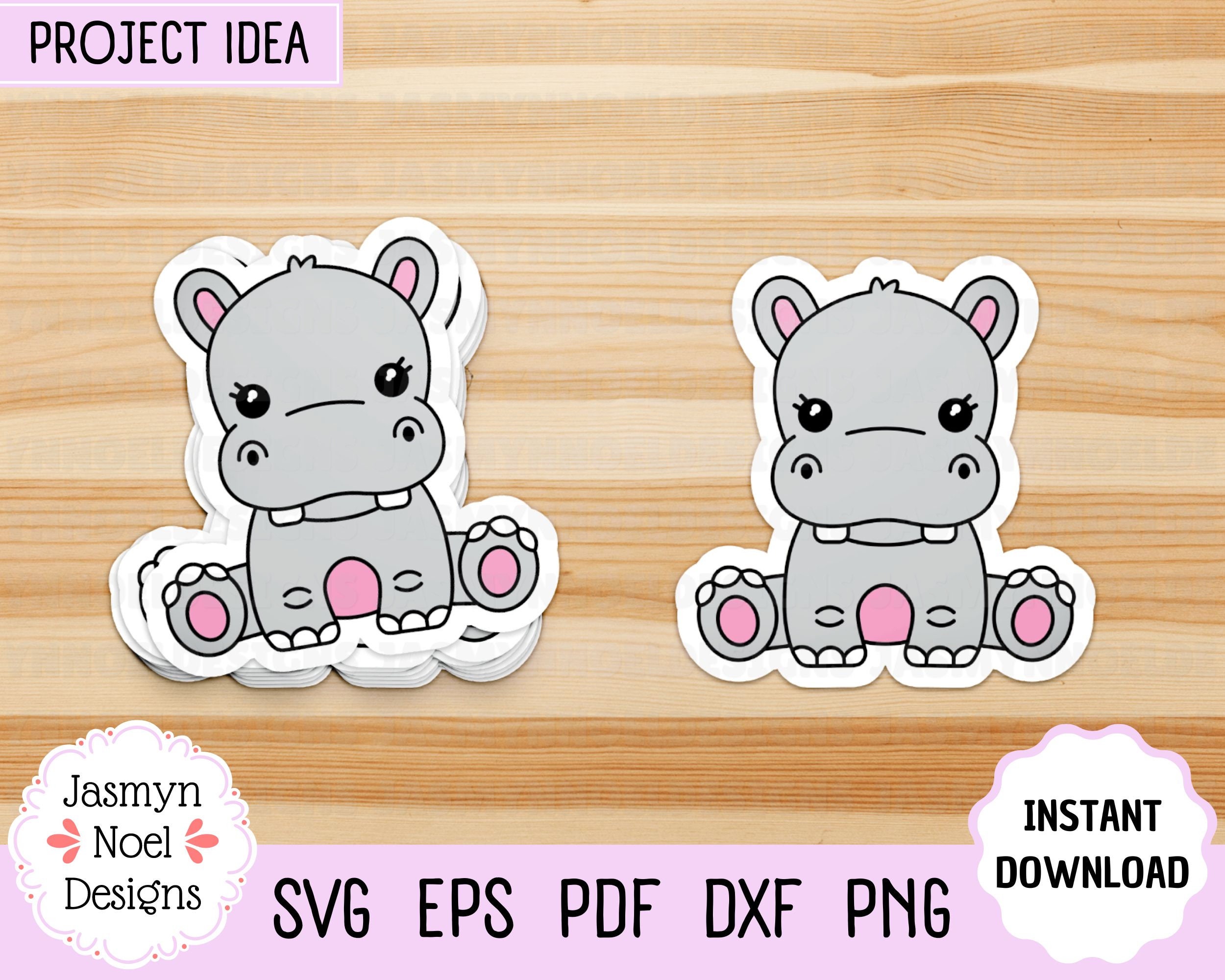 Hippo Hippopotamus Animal SVG Laser Cut File PNG Printable Clipart for ...