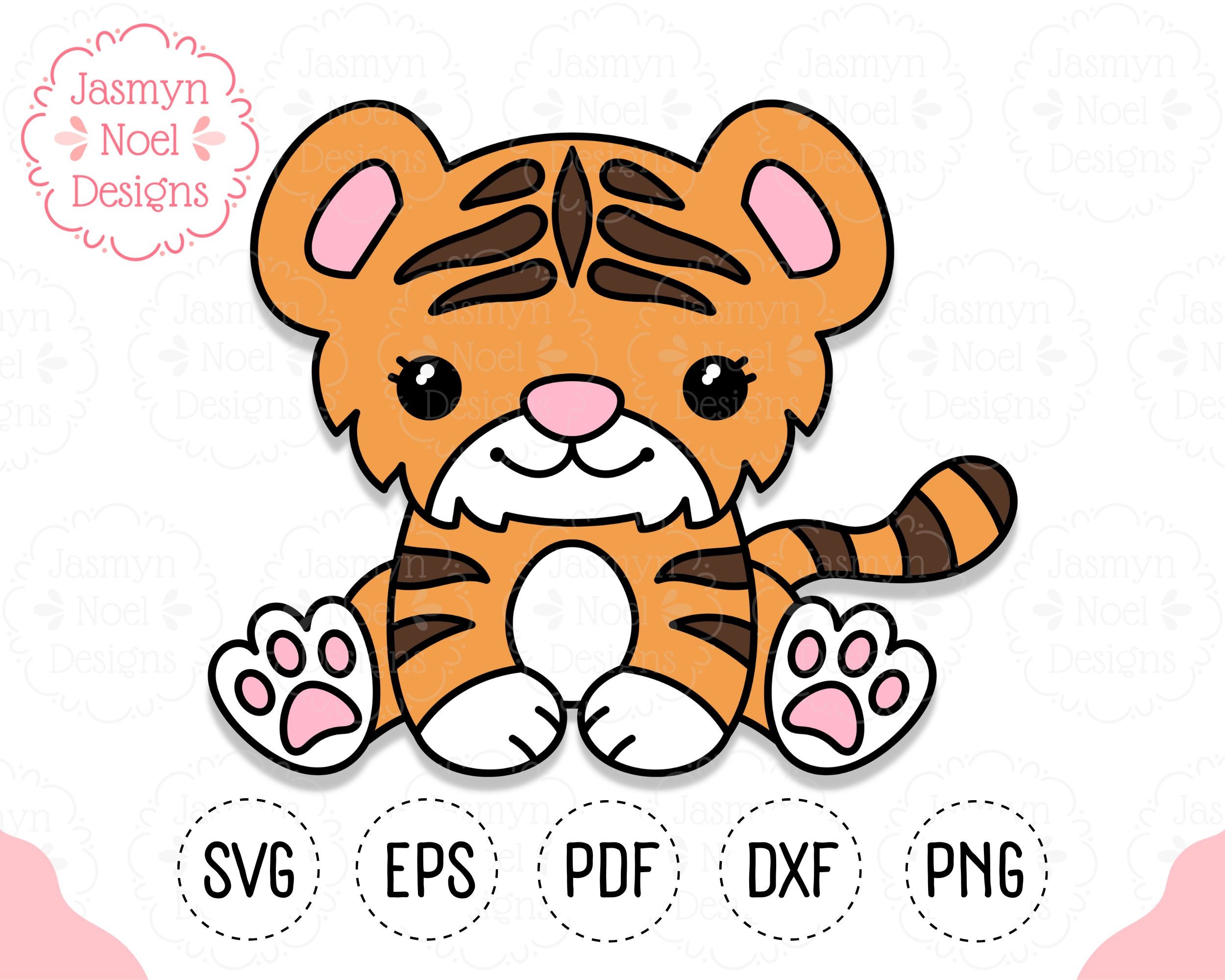 Cute Baby Tiger Cub Clipart PNG & SVG Cut File Safari Zoo - Etsy