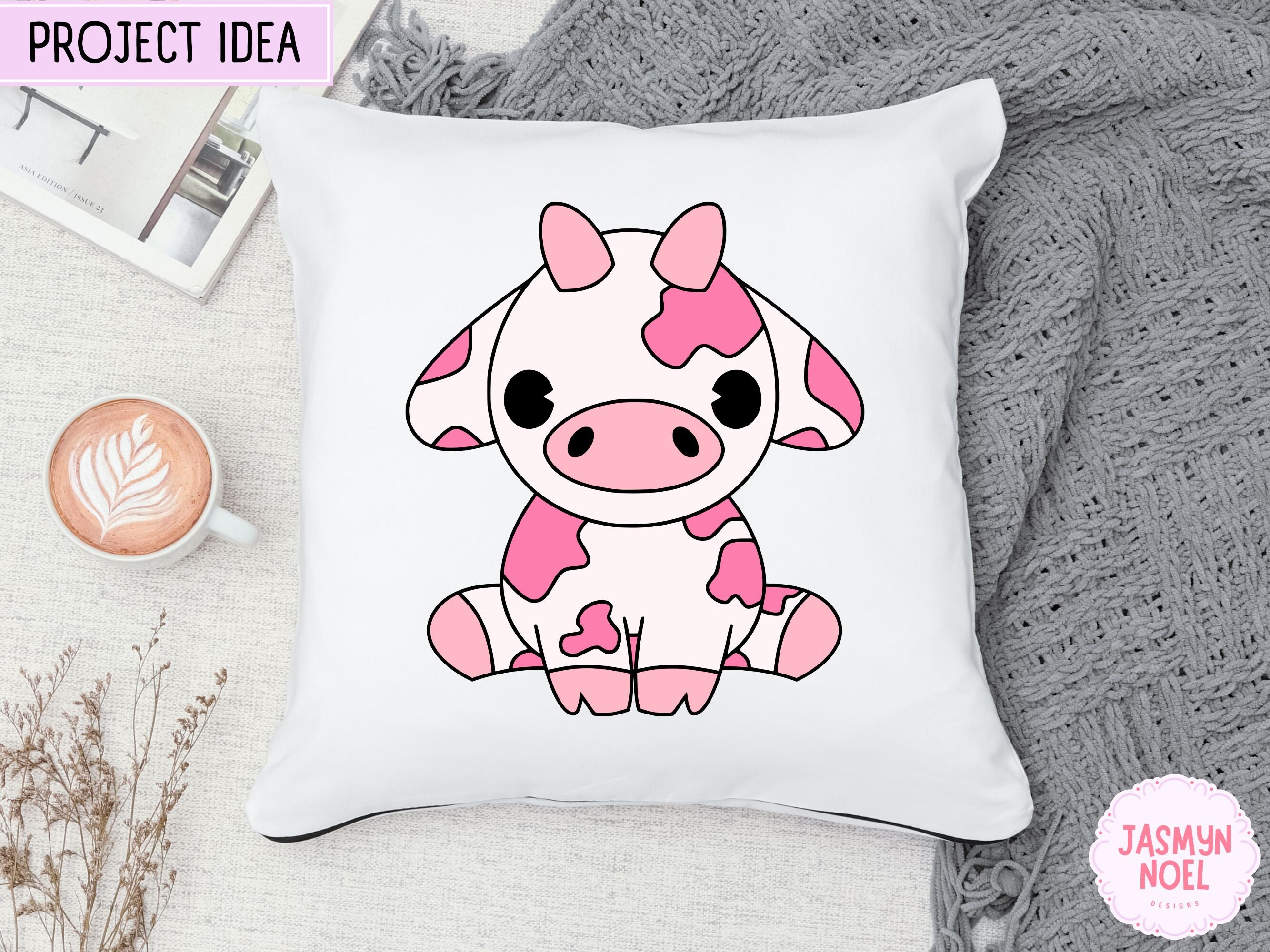 Strawberry Cow SVG Pink Cow Clipart Cute Cow PNG Baby Cow Printable ...