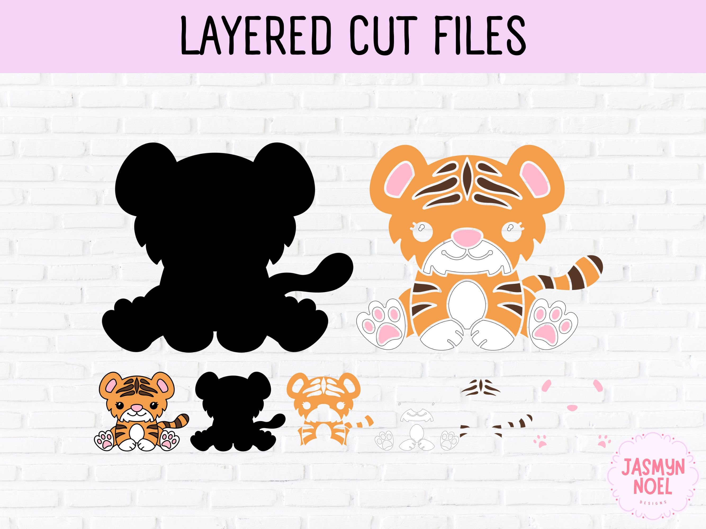 Cute Baby Tiger Cub Clipart, PNG, & SVG Cut File Safari Zoo Animal ...