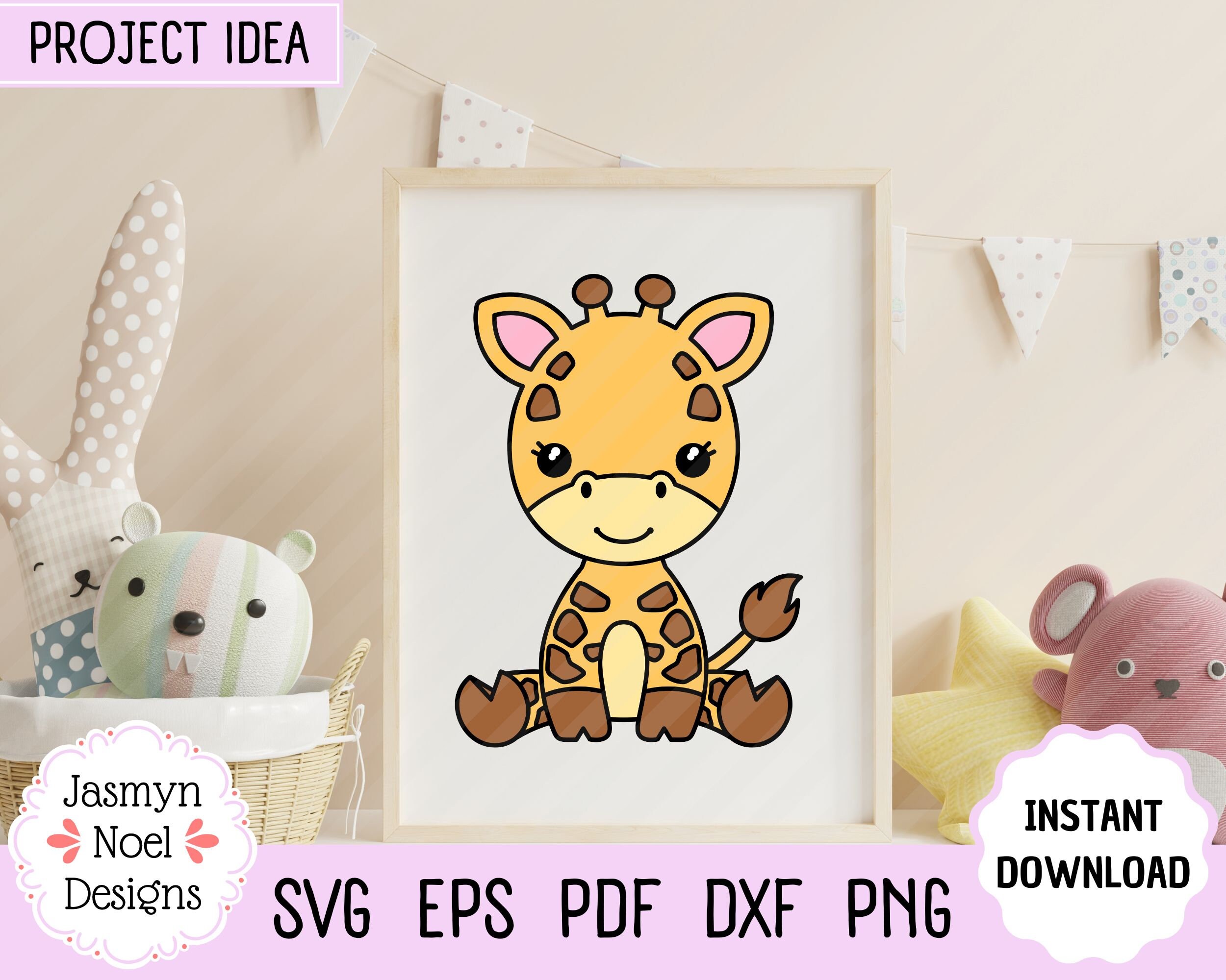 Cute Baby Giraffe Clipart PNG SVG Cut File Cartoon Jungle - Etsy
