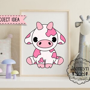 Strawberry Cow SVG Pink Cow Clipart Cute Cow PNG Baby - Etsy