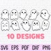 Cute Ghost SVG Halloween Bundle | Boo SVG | Cute Ghost Clipart | Kawaii ...