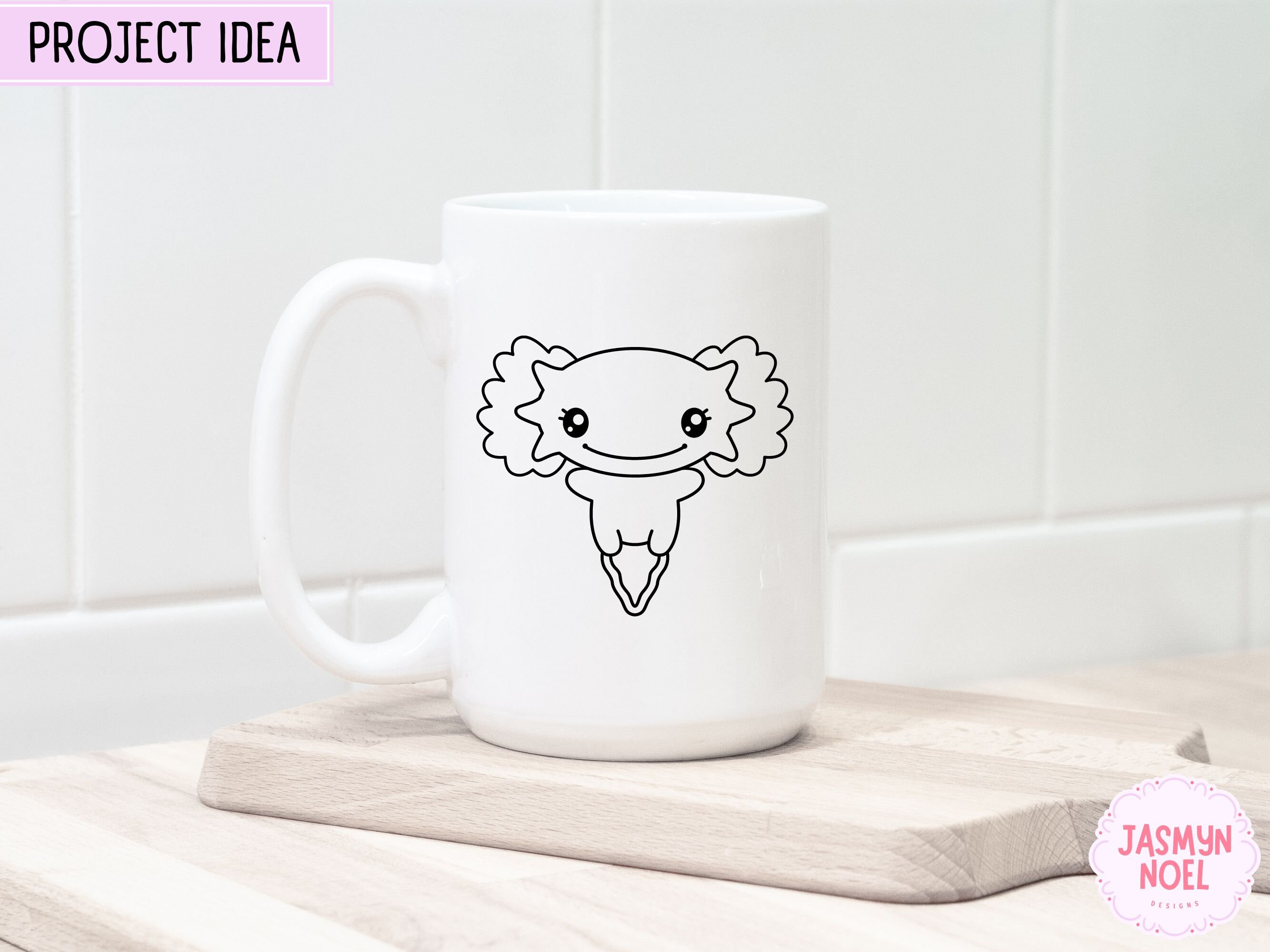 Cute Axolotl Outline Clipart, PNG, SVG Cut File Design Kawaii Axolotl ...
