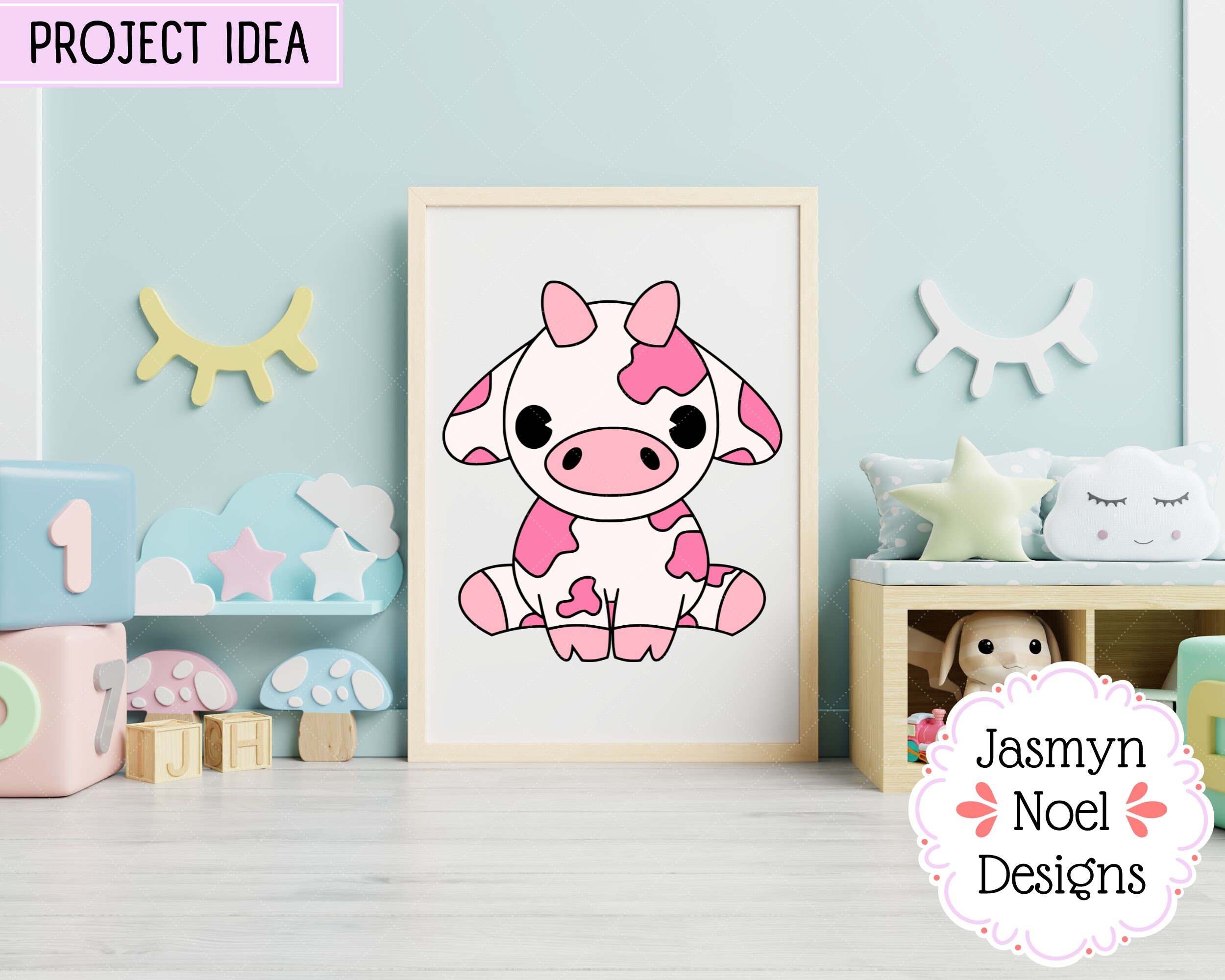 Strawberry Cow SVG Pink Cow Clipart Cute Cow PNG Baby - Etsy Denmark