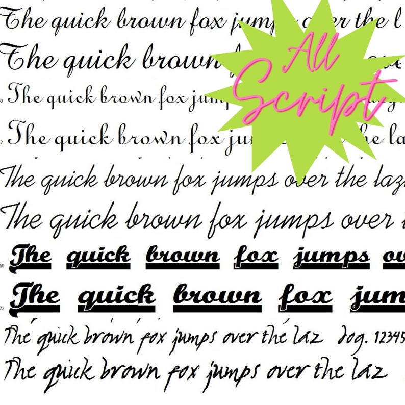 Script Font Bundle | TTF True Type Font | Cursive Fonts for ...