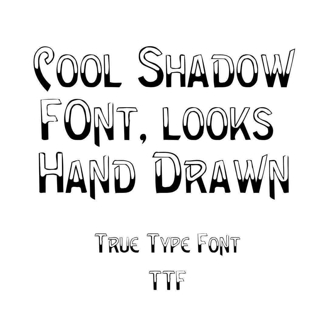 Handrawn Shadow Procreate Font | True Type Font TTF Windows & Mac ...