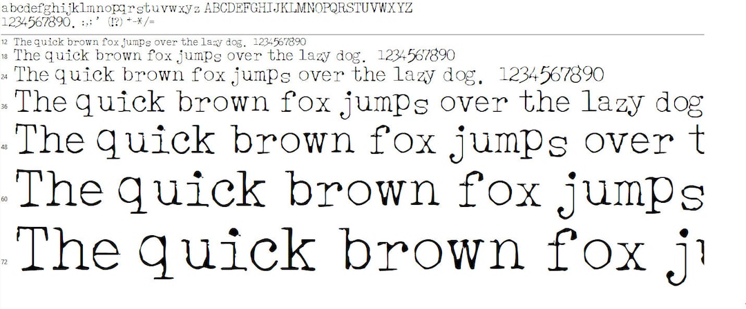 Worn Typewriter Font TTF Easy to Read, Old Narrow Printed True Type ...