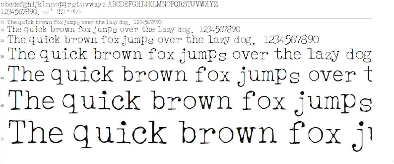 Worn Typewriter Font TTF Easy to Read, Old Narrow Printed True Type ...