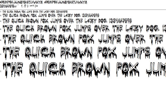 Creature Blood Dripping Font TTF Procreate Bloody Halloween - Etsy