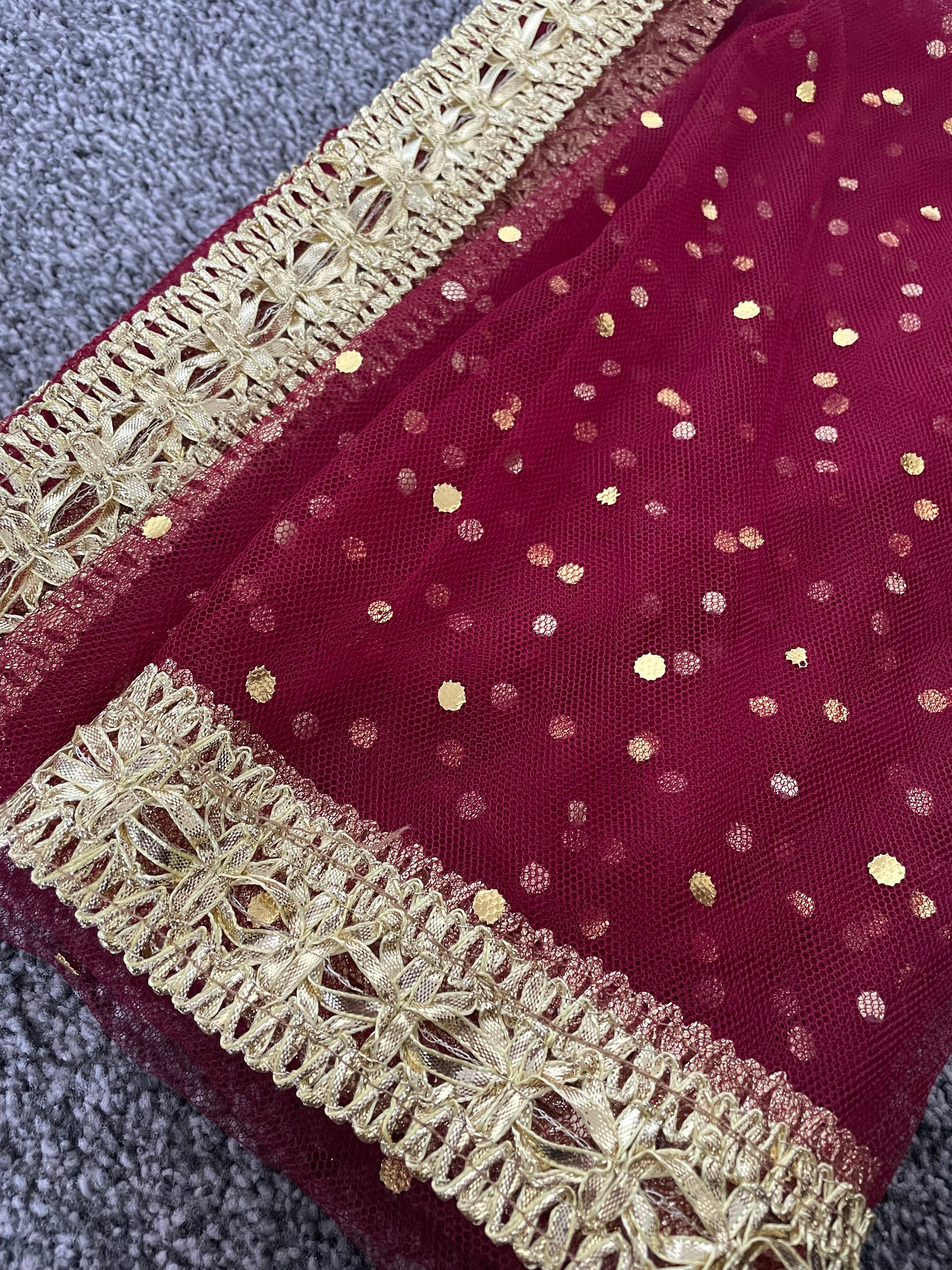 Maroon Nikkah Dupatta,nikkah Mubarak, Bridal Dupatta, Dulhan, Shaadi ...