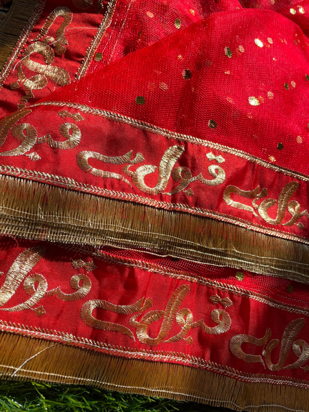 Red Nikkah Dupatta, Qabool Hai, Wedding Dupatta, Wedding Dupatta Shawl ...