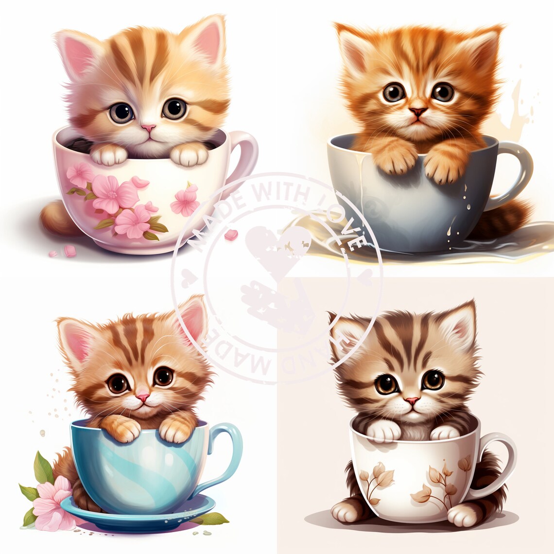 Kitten in a Cup Clipart, Kitten Clipart Jpgs , Cat Clipart, Pet Clipart ...