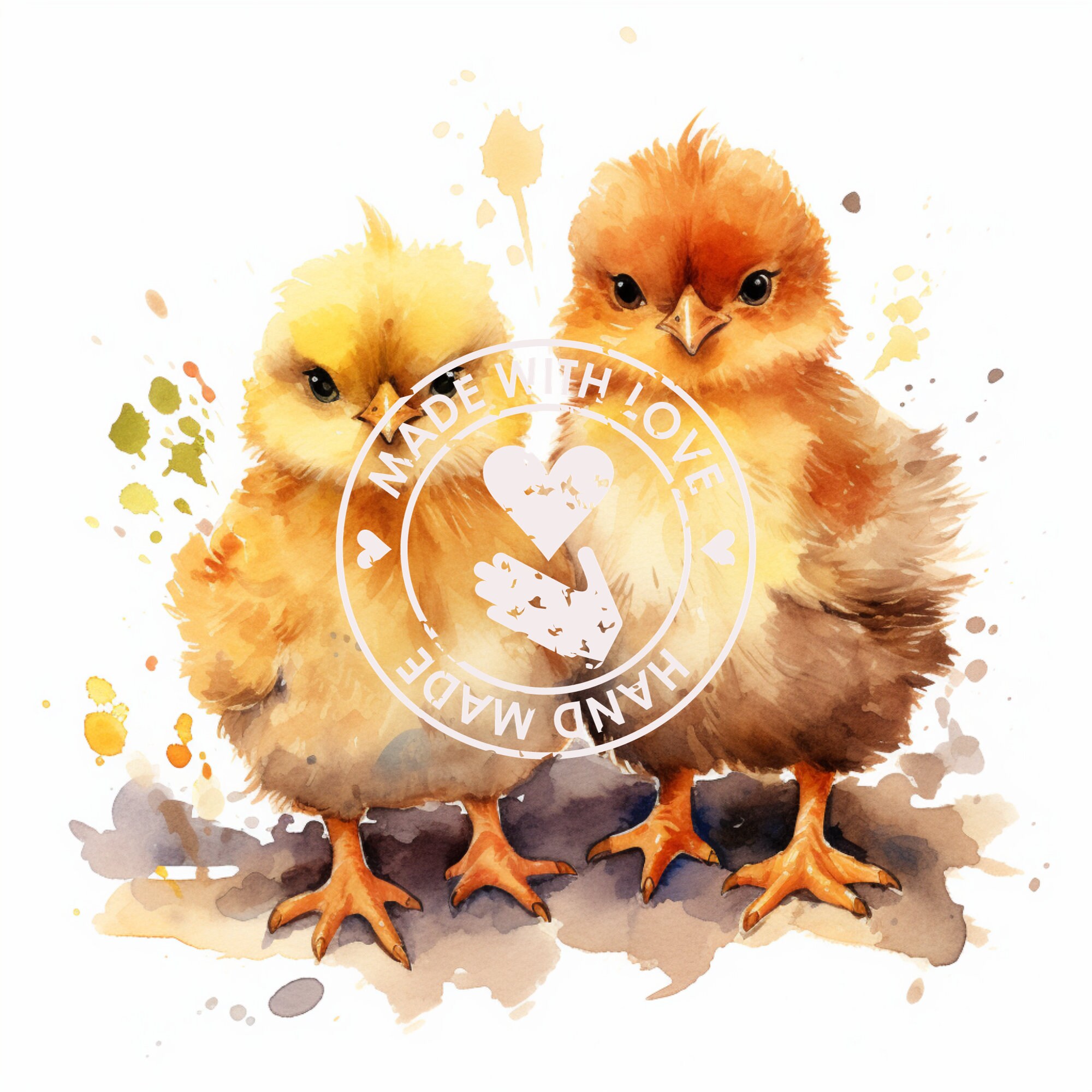Watercolor Chicken , Cute Chickens and Chicks, Farm Animal , High ...