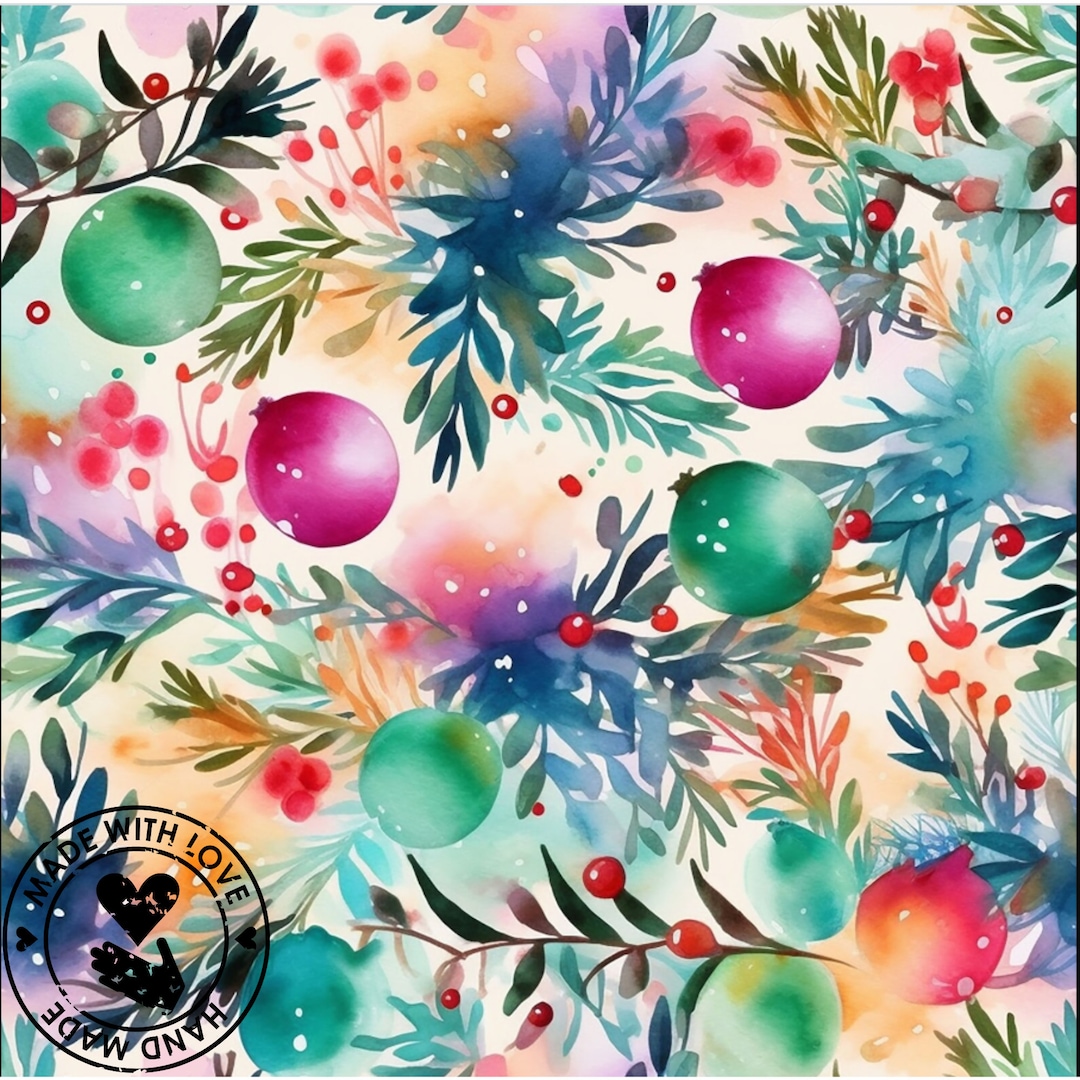 Seamless Watercolor Christmas Patterns, Commercial Use - Digital Paper ...