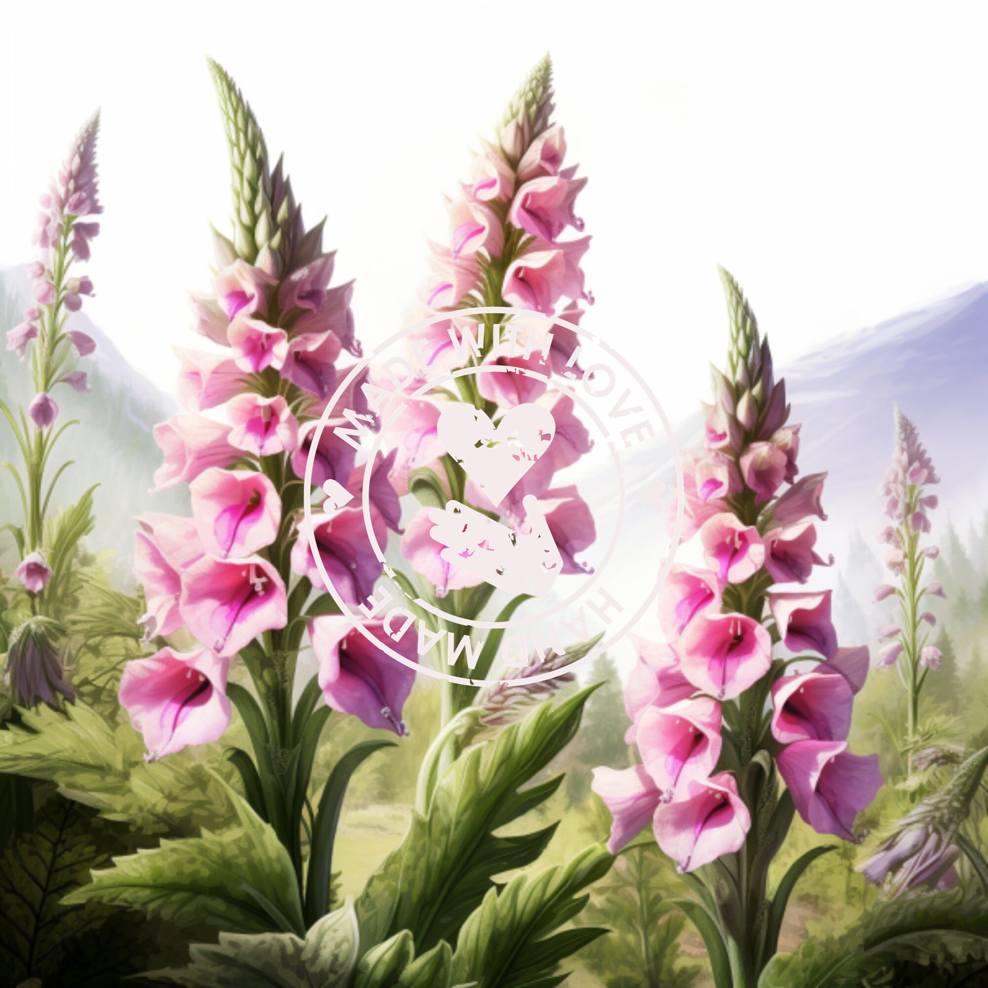 Foxglove Clipart - 10 High Quality Jpgs - Digital Download - Great for ...