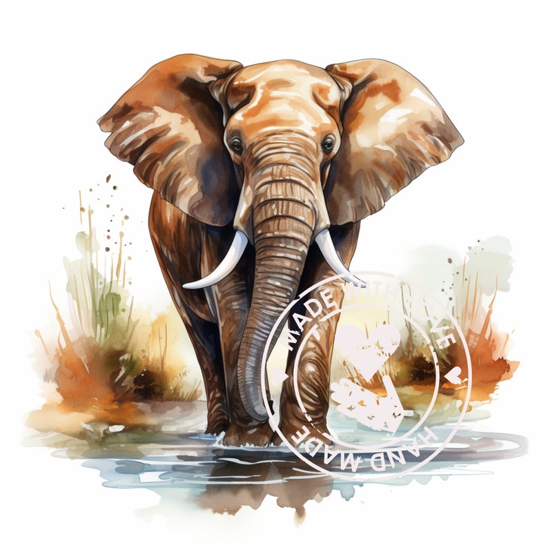 ELEPHANT PNG , Water Color CLIPART, Jungle Animals Png, Digital ...
