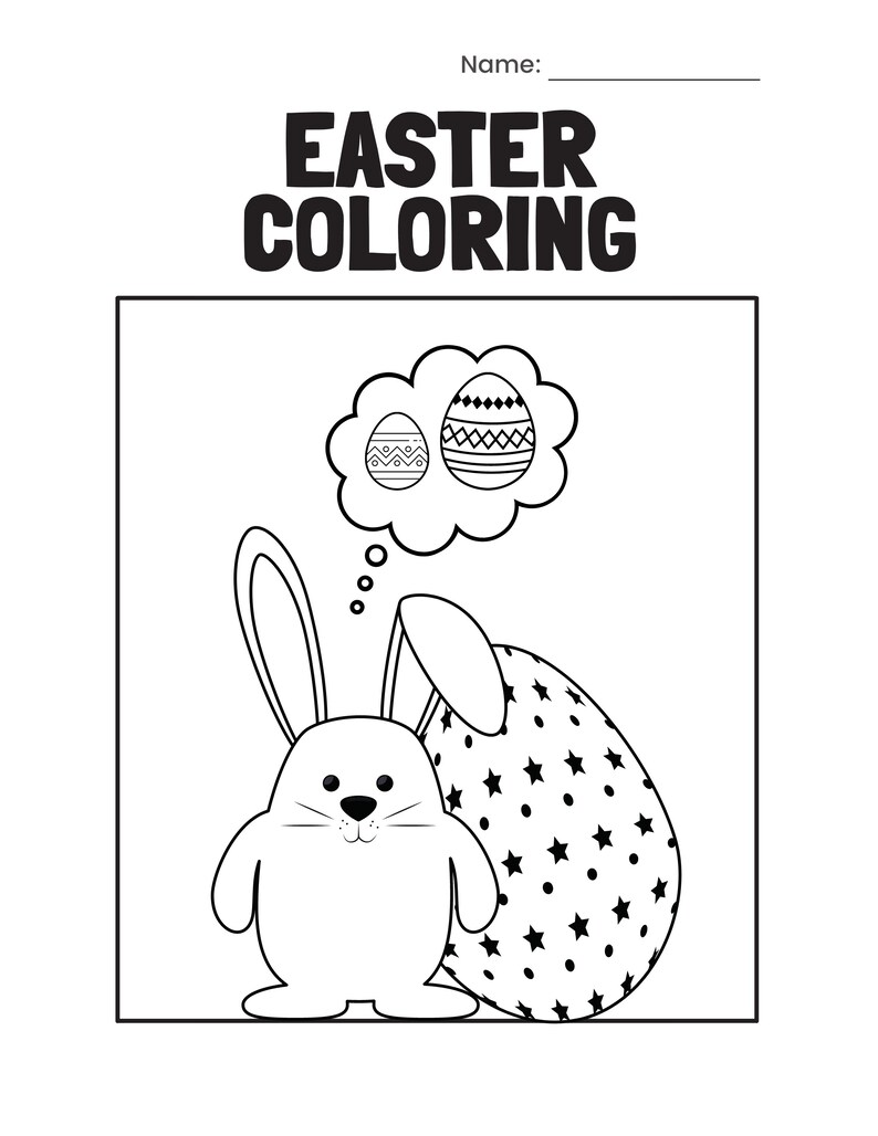 Custom Easter Coloring Pages Printable PDF INSTANT DOWNLOAD - Etsy