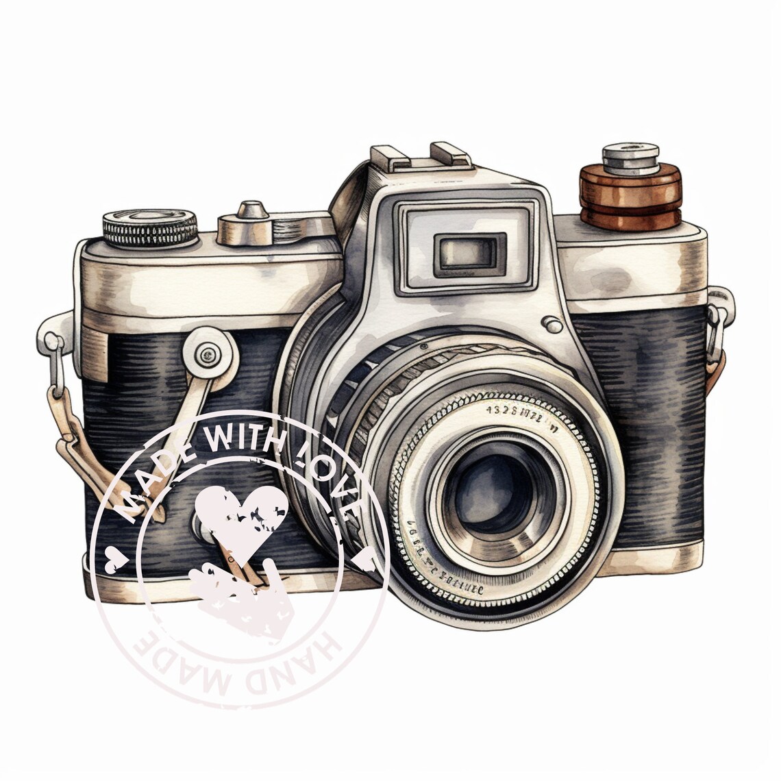 VINTAGE CAMERA Png , Water Color CLIPART, Antique Camera Png, Digital ...