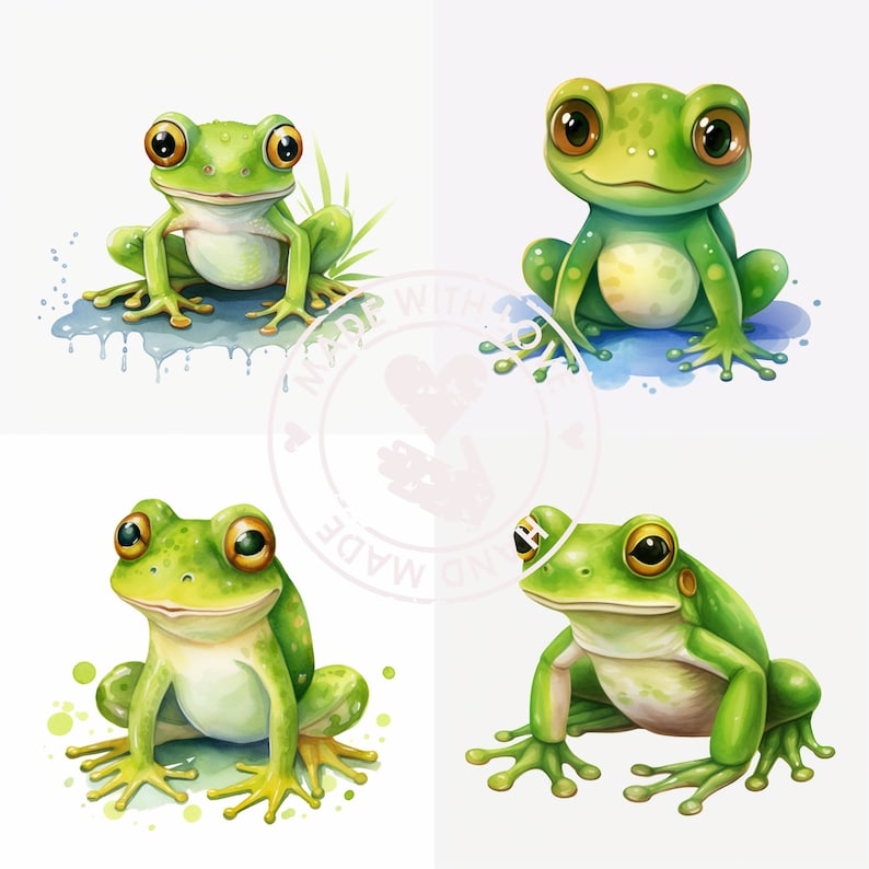 Frog Clipart Jpgs, High Quality, Digital Planner, Paper Crafts ...