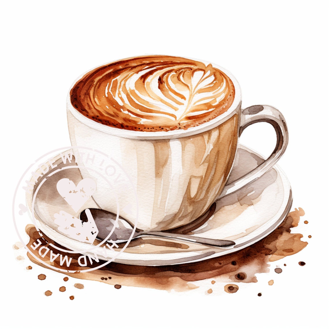 Coffee Watercolor Clipart Illustration Scrapbook Digital - Etsy