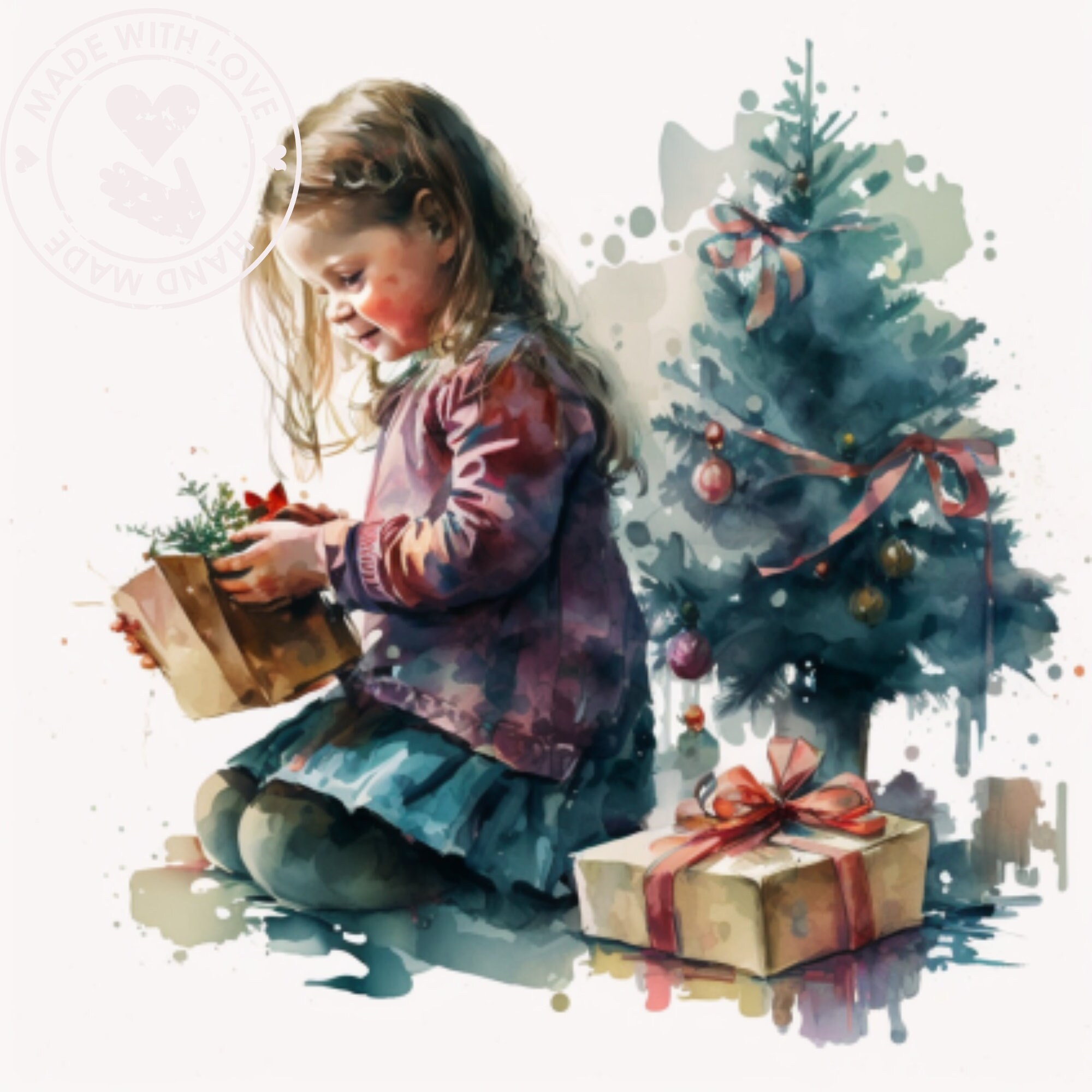 Christmas Girl Clipart Set: Watercolor Winter PNG (digital Download) - Etsy