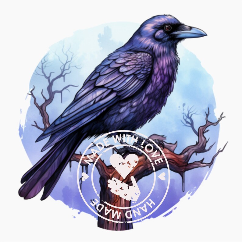 RAVENS Png , Water Color Clipart, Halloween Decoration Png, Digital ...