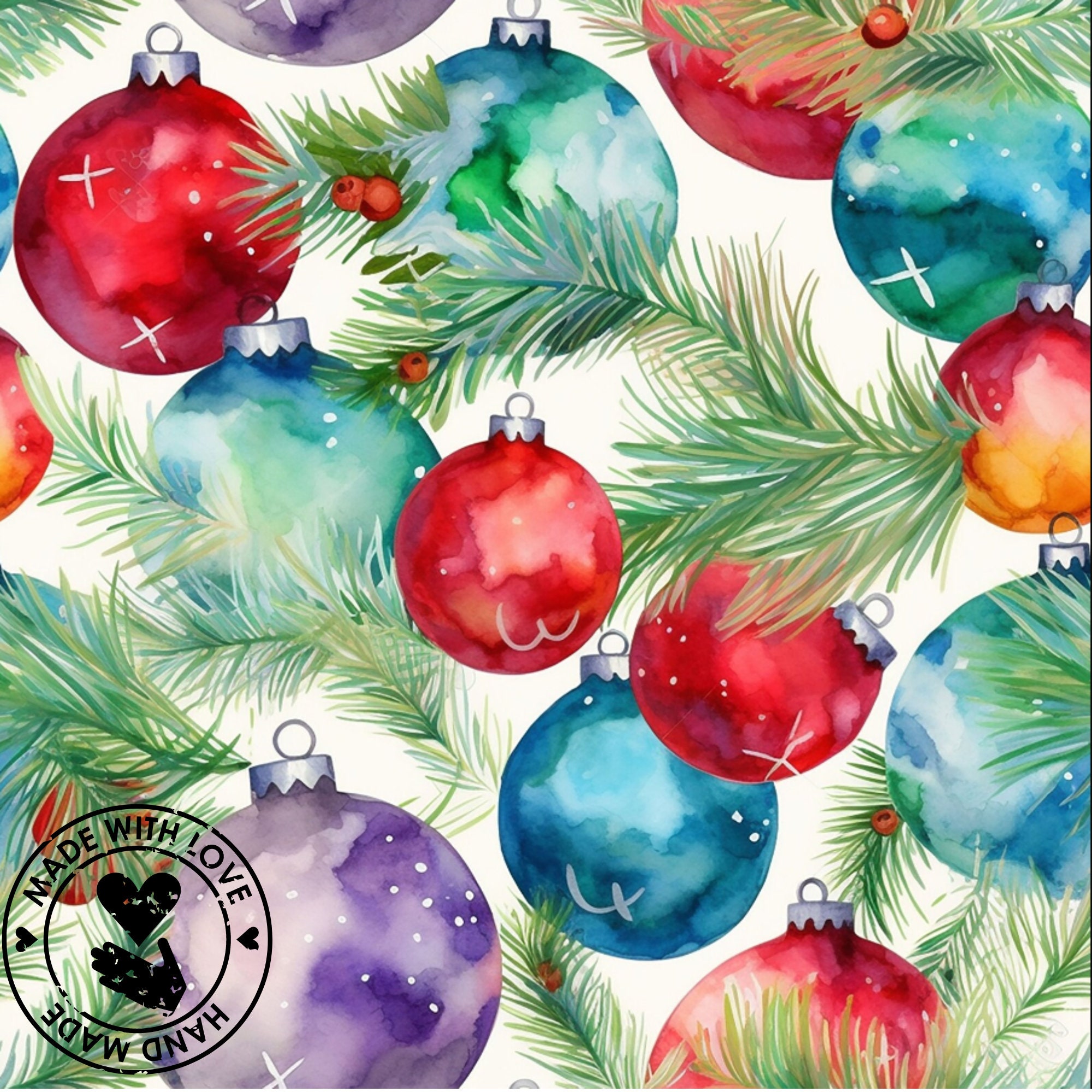 Seamless Watercolor Christmas Patterns, Commercial Use Digital Paper ...