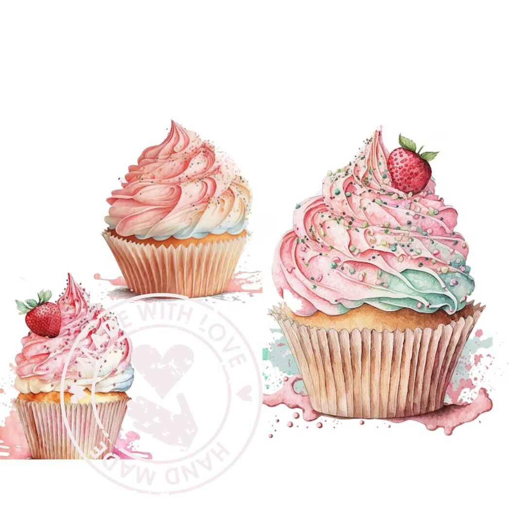 Cupcakes Clipart, High Quality Jpgs, Digital Planner, Junk Journaling ...