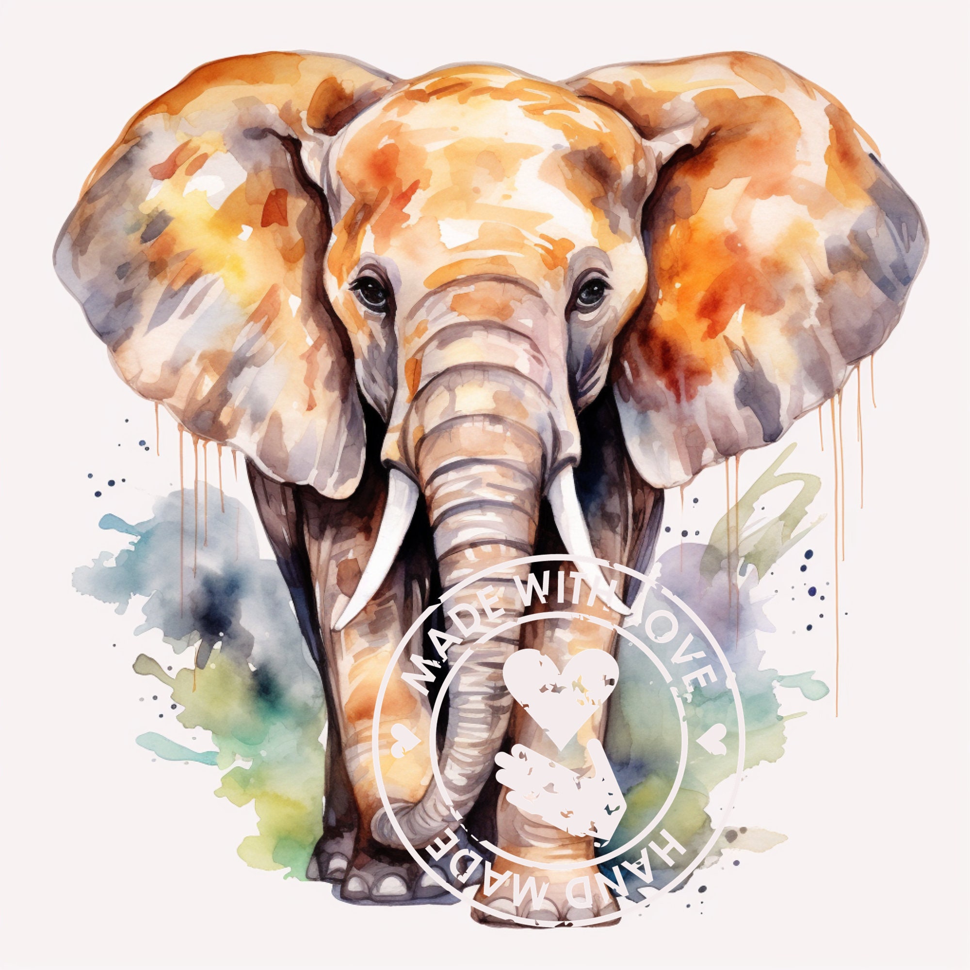 ELEPHANT PNG , Water Color CLIPART, Jungle Animals Png, Digital ...