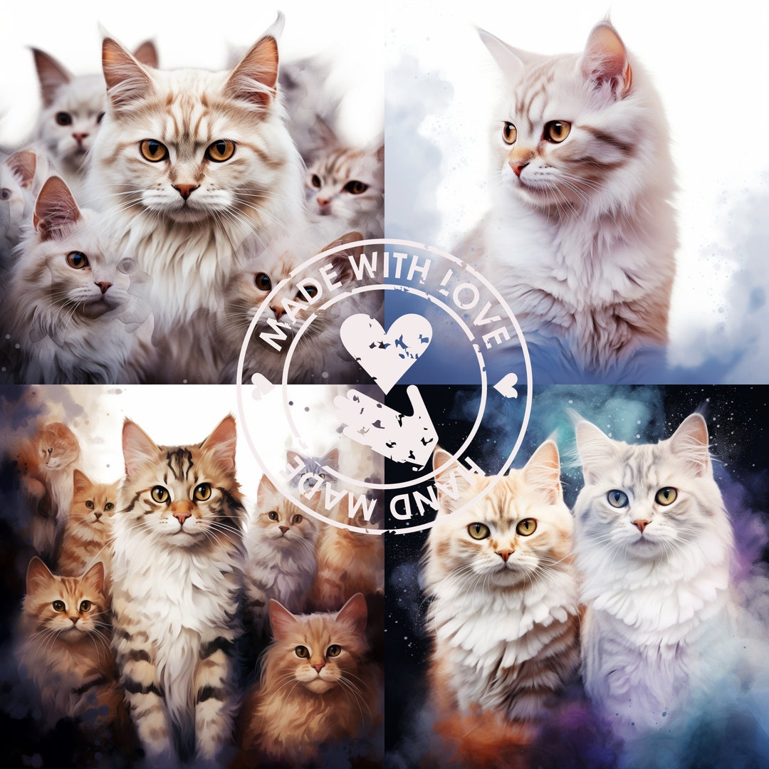 Assorted Cat Clipart Pack - 10 High Quality Jpgs - Digital Planner ...