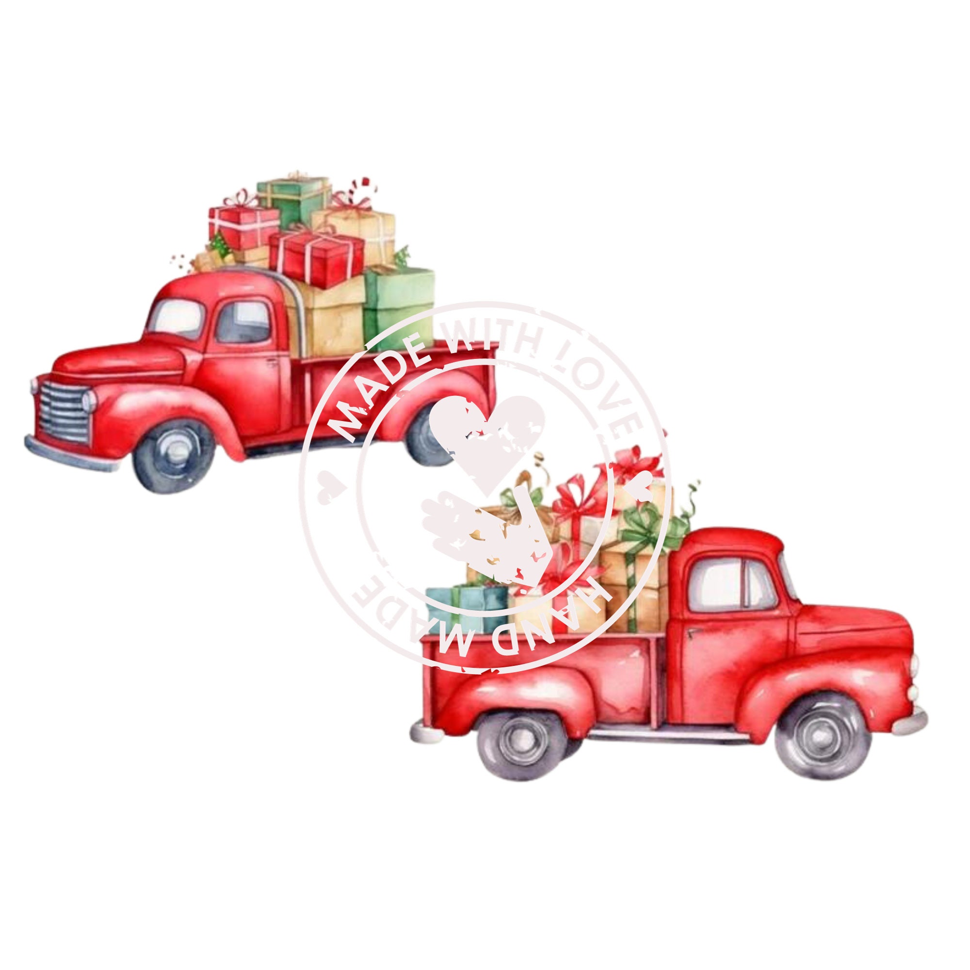 Christmas Retro Truck Clipart, Christmas Clipart, Christmas Png, Retro ...