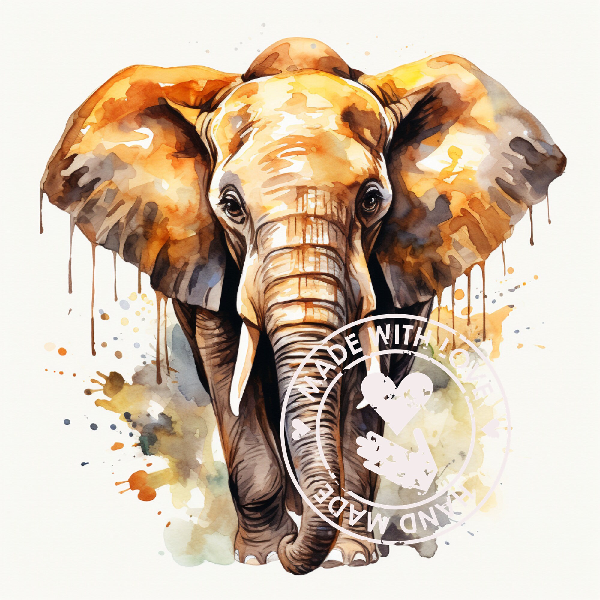 ELEPHANT PNG , Water Color CLIPART, Jungle Animals Png, Digital ...