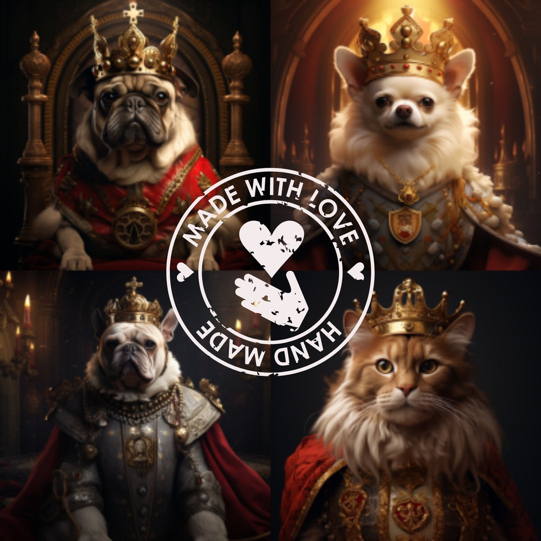Artful Royal Dog Portraits: 8K HD Digital Art (digital Download) - Etsy