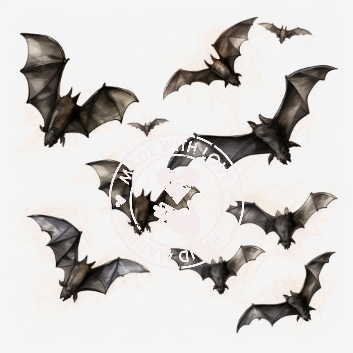 BATS Png 20pc, Water Color CLIPART, HALLOWEEN Decoration Png, Digital ...