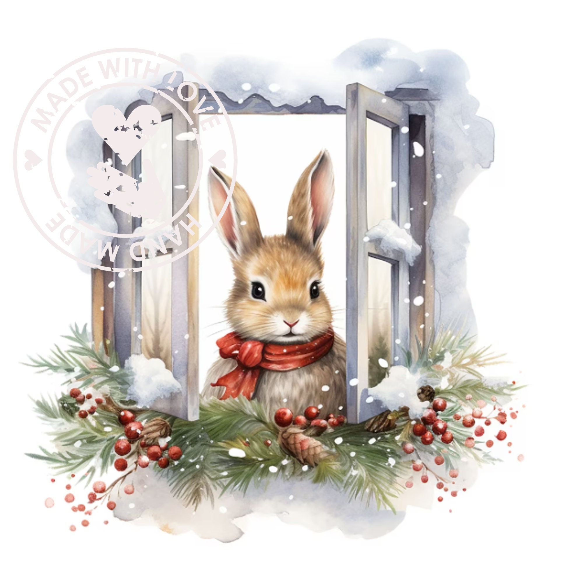 Christmas Bunnies Jpgs, Bunny Clipart, Cute Bunny,commercial Use ...