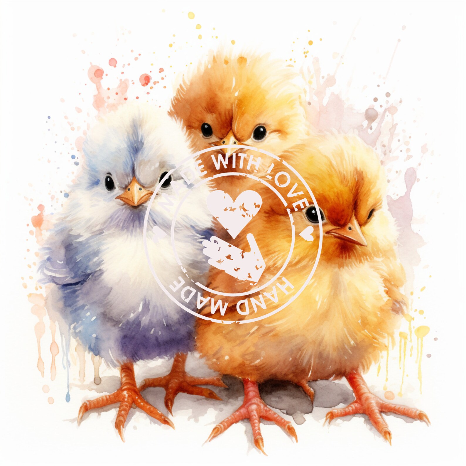 Watercolor Chicken , Cute Chickens and Chicks, Farm Animal , High ...