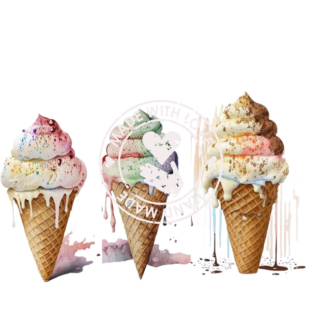 Ice Cream Clipart, Summer Clipart, Jpgs, Commercial Use, Digital ...