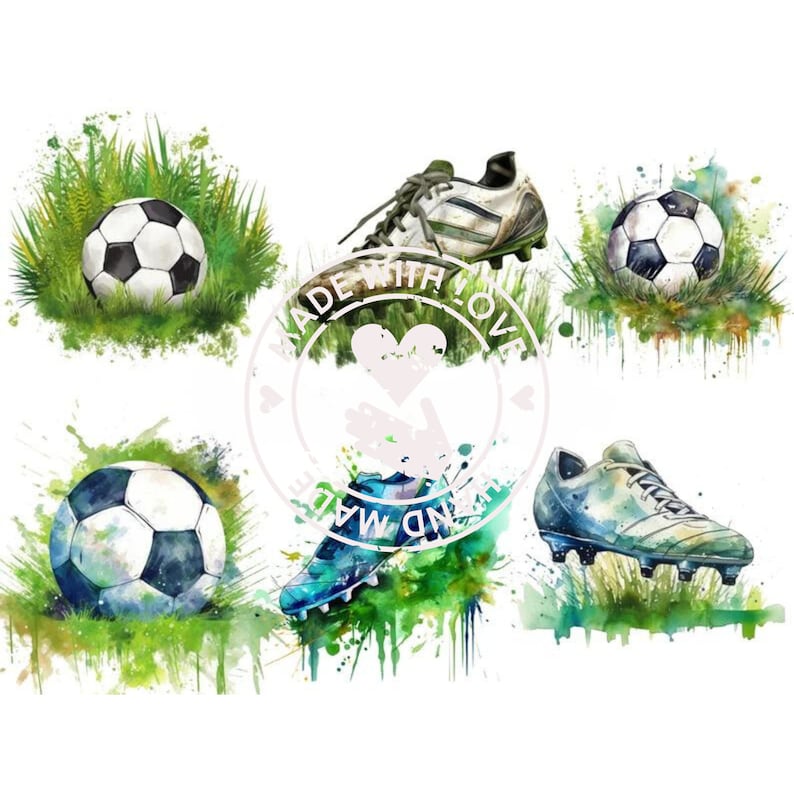 Soccer Ball and Soccer Shoes Clipart, Soccer Posters, Soccer Printable ...