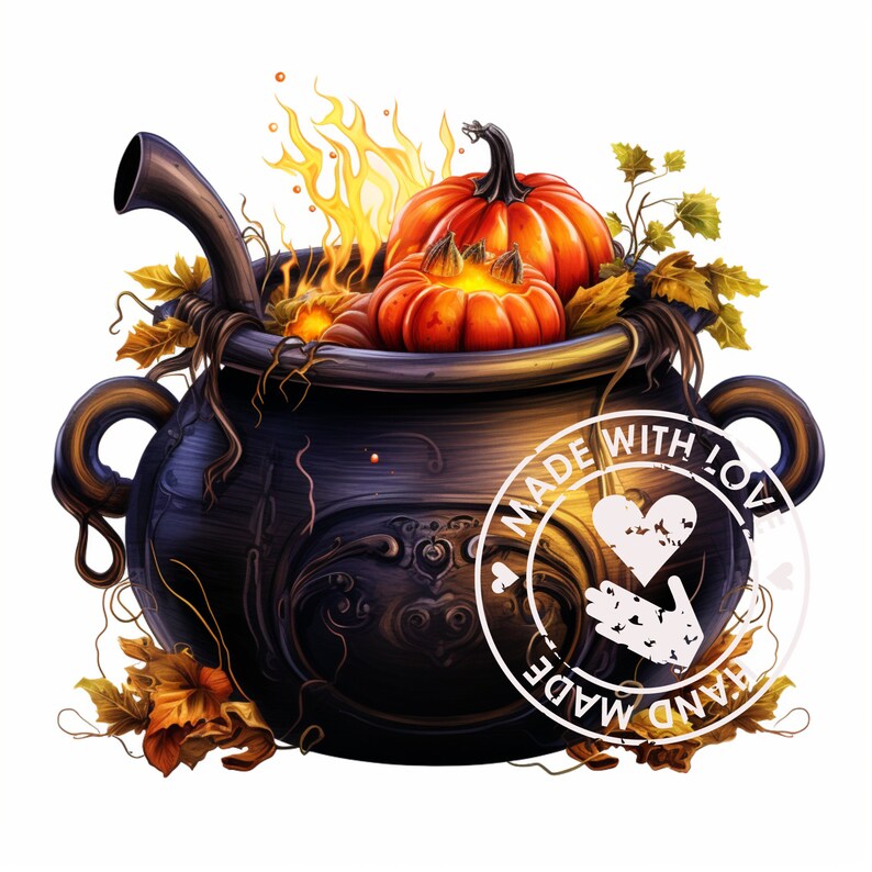 CAULDRON Png , Water Color Clipart, Halloween Decoration Png, Digital ...