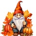 Autumn Cute Gnome JPG Watercolor Fall Garden Gnome Clipart Pumpkin ...