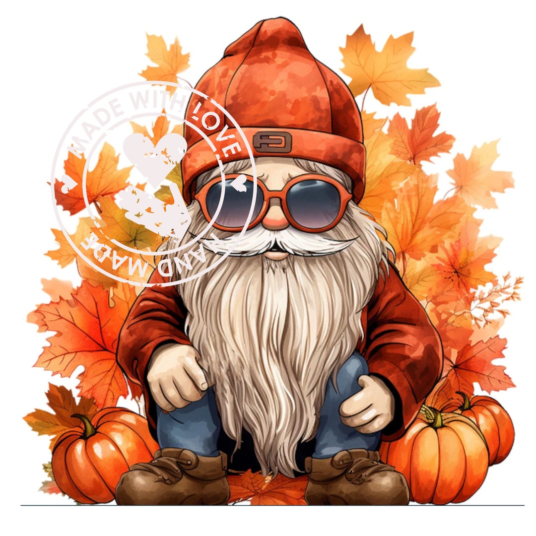 Watercolor Gnome Pumpkin Clipart: Fall PNG (digital Download) - Etsy