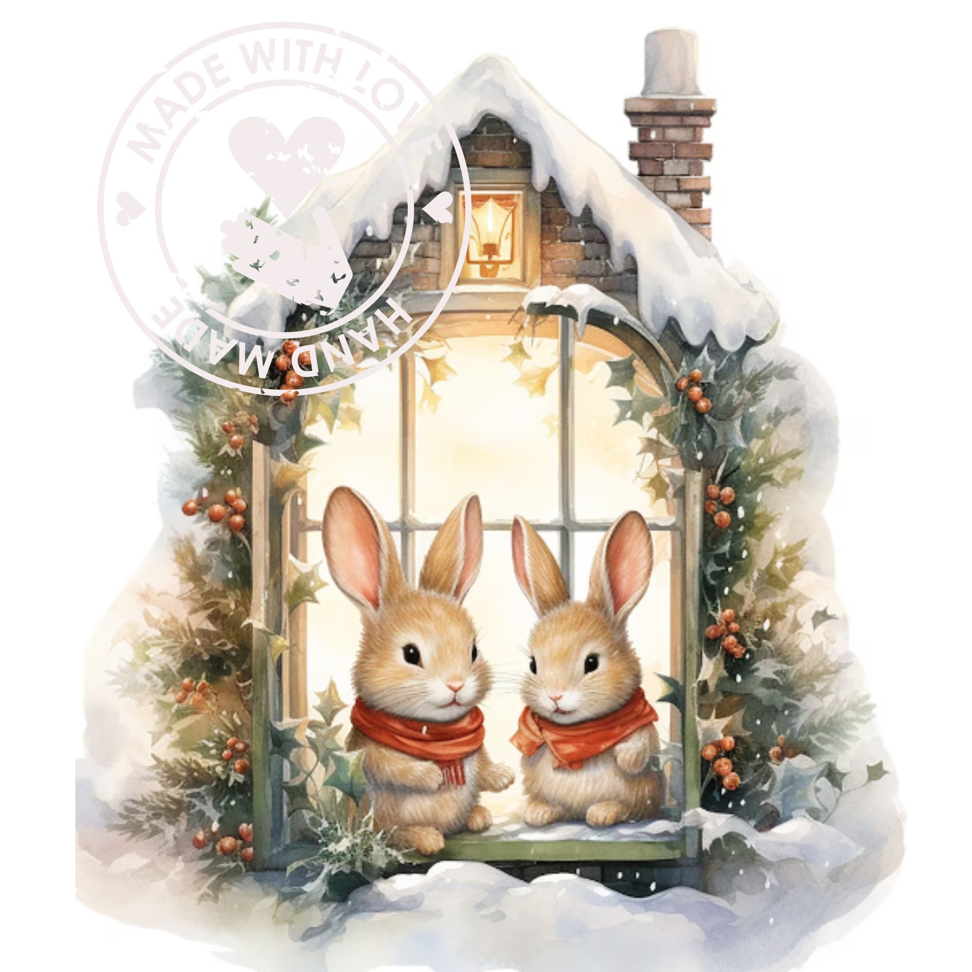 Christmas Bunnies Jpgs, Bunny Clipart, Cute Bunny,commercial Use ...