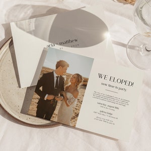 ARIA Modern Elopement Party Invitation | Simple Elopement Party ...