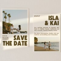 Handwritten Beach Save the Date Template: Coastal Wedding (digital ...