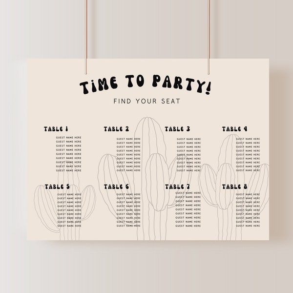 Seat Assignment Template Etsy New Zealand