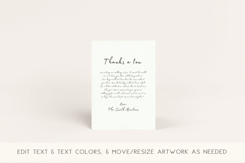 ANNA Instant Photo Thank You Card Wedding Thank You Card - Etsy