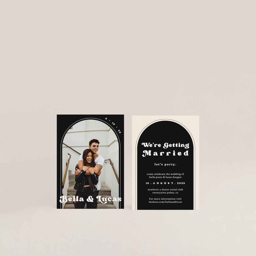 CLEO Retro Wedding Invitation | Retro 70s Wedding Invitation | 70s ...